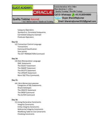 Ellicit plsql syllabus | PDF