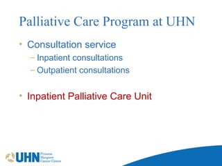 Clinical Programs in the Department of Supportive Care - Palliative ...