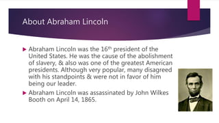 The Assassination of Abraham Lincoln | PPTX