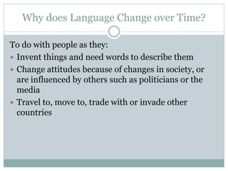 Context of Language Change | PPTX | Genealogy and Ancestry | Hobbies ...
