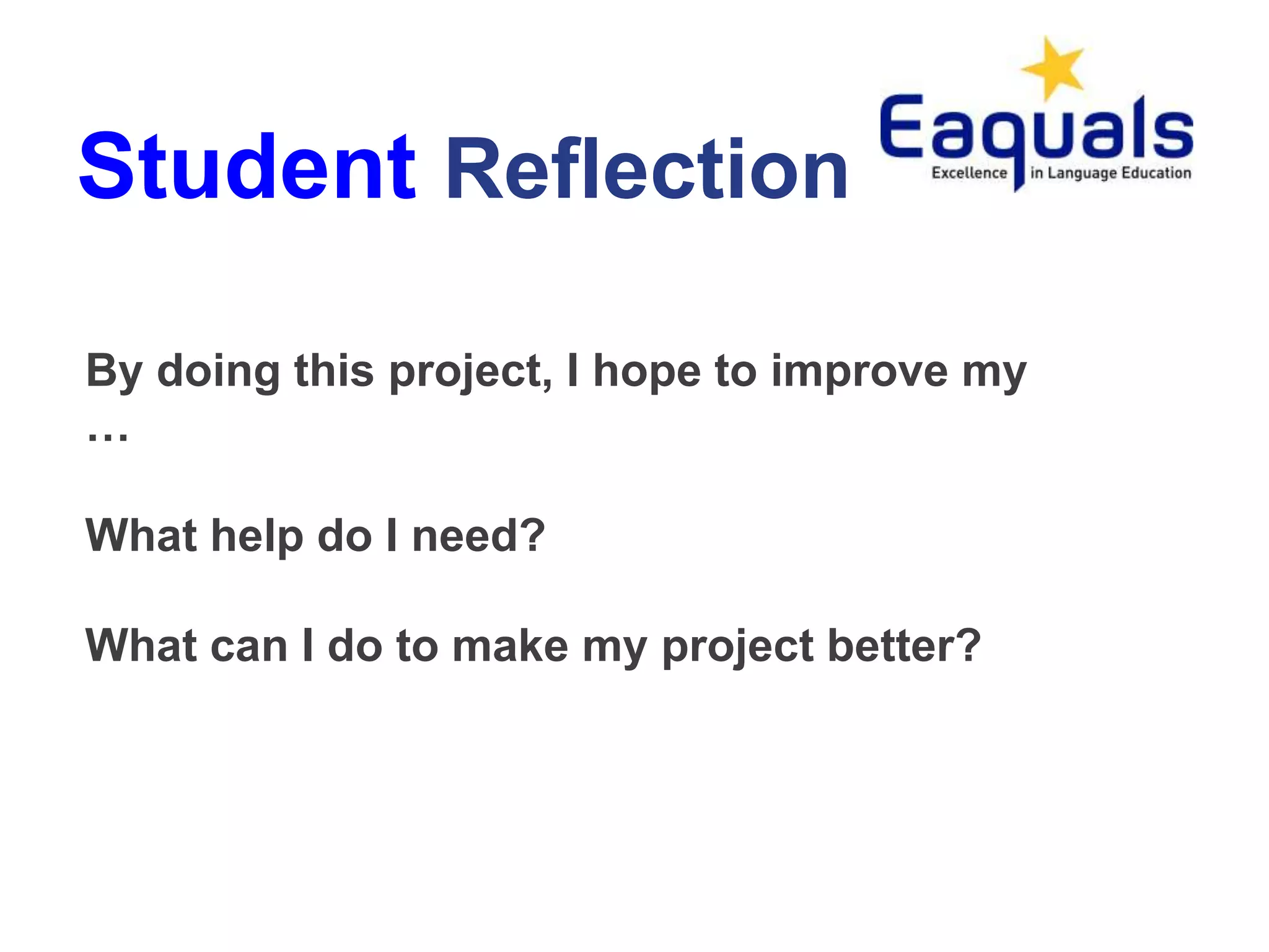 Ellie Slattery, David Moran, Ankie Janssen: Project Based Learning - Reflective practice ...