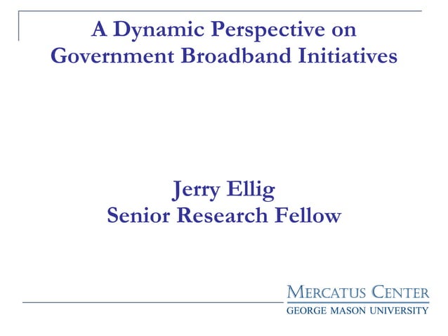 Ellig Govt Broadband 2005 | PPT | Telecommunications Industry | Industries