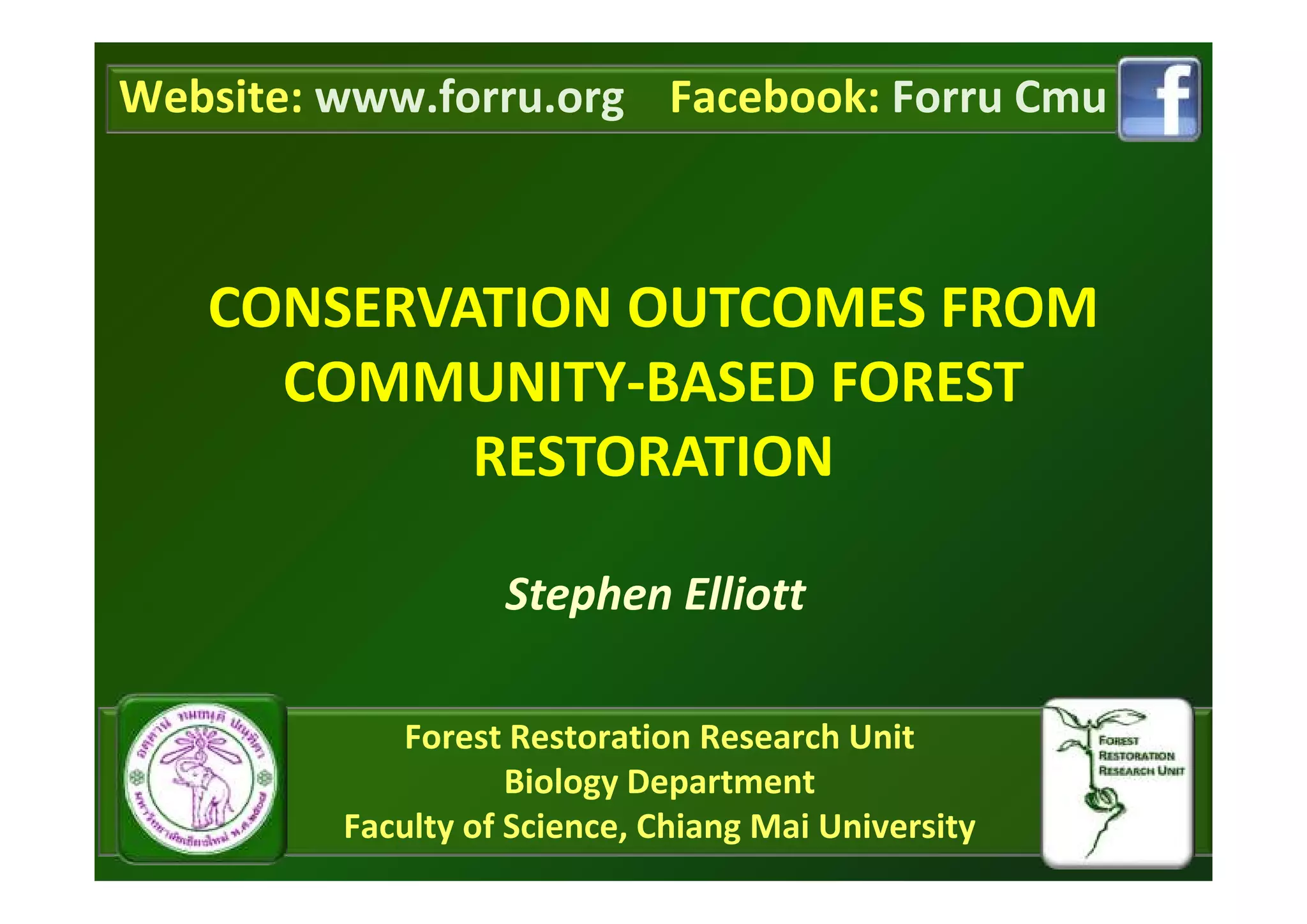 Conservation outcomes from community-based forest restoration | PDF