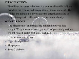 Ellipse intragastric balloon | PPT