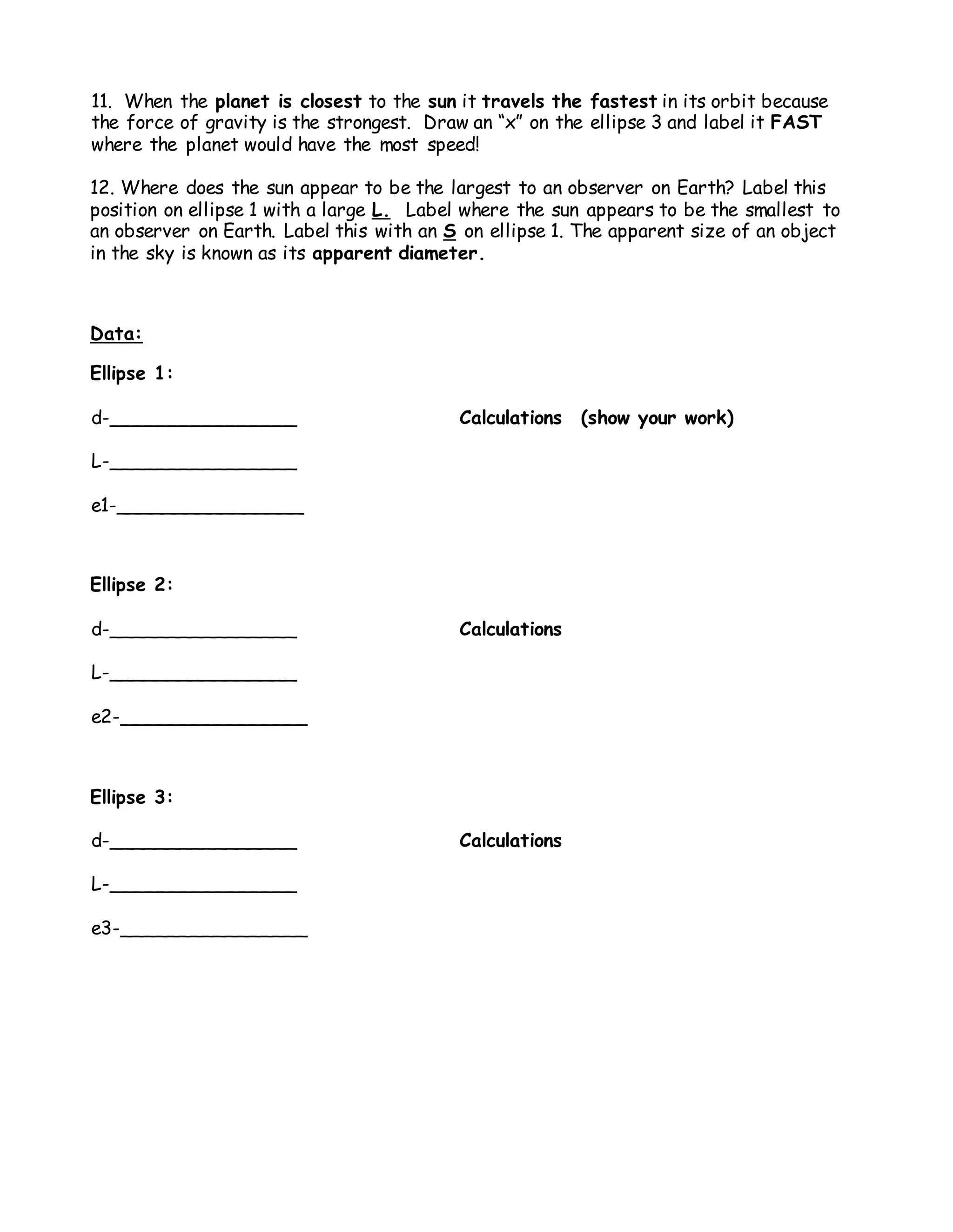 Eccentricity of an Ellipse lab | DOCX