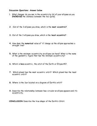 Eccentricity of an Ellipse lab | DOCX