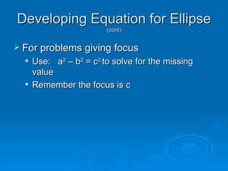 Ellipses - Formulas and Graphs | PPT