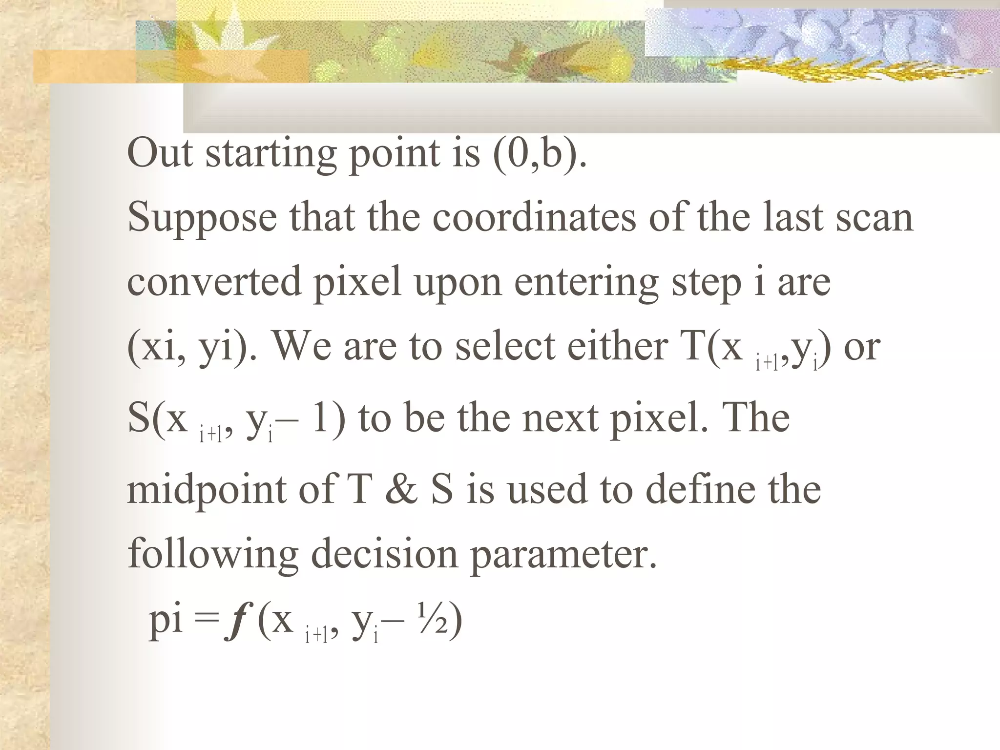 Ellipses drawing algo. | PPT
