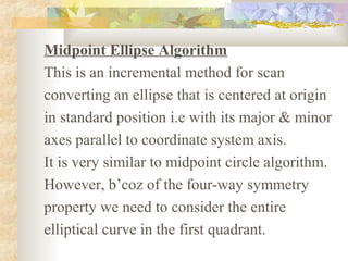Ellipses drawing algo. | PPT