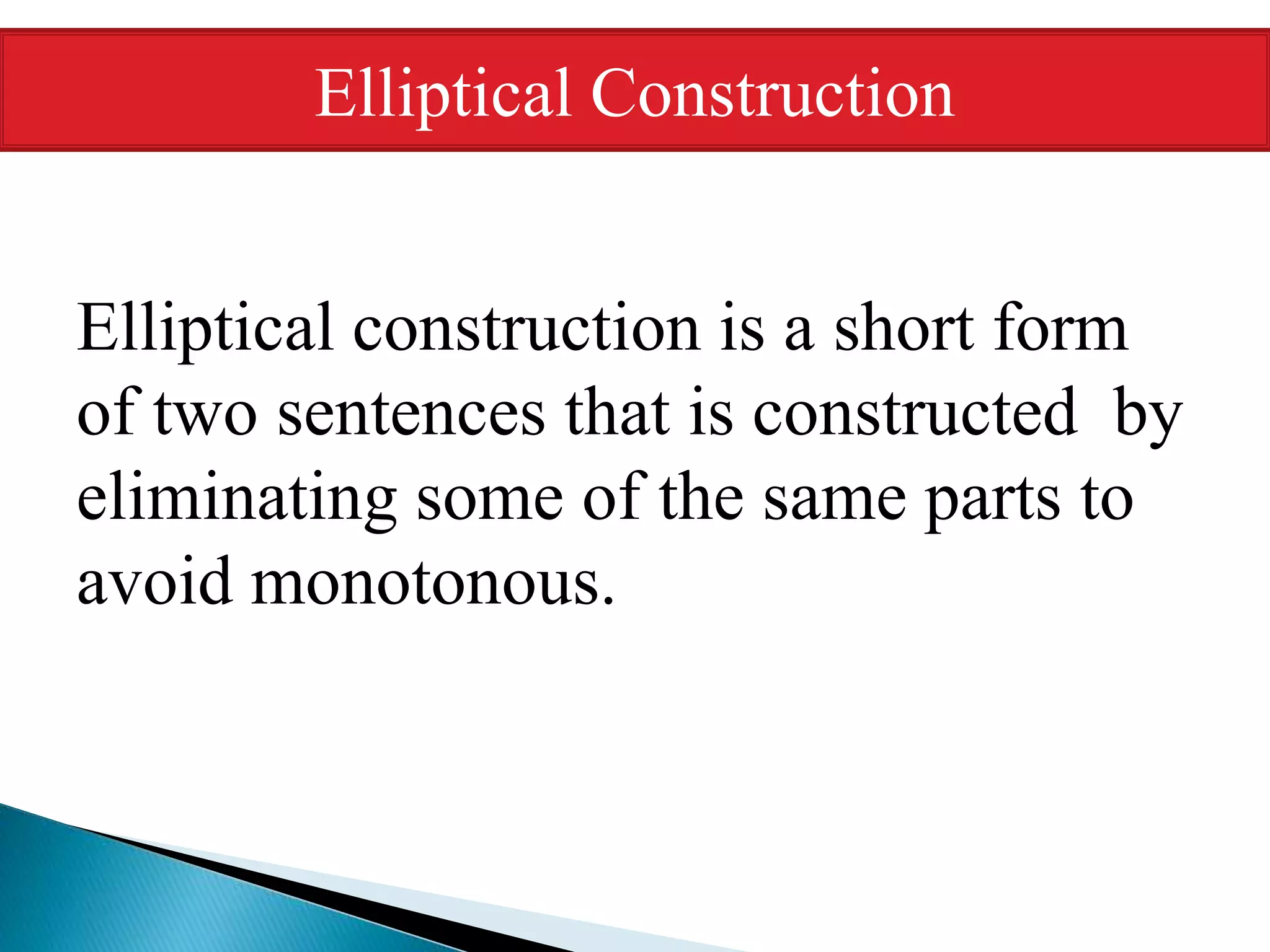 Elliptical construction | PPTX