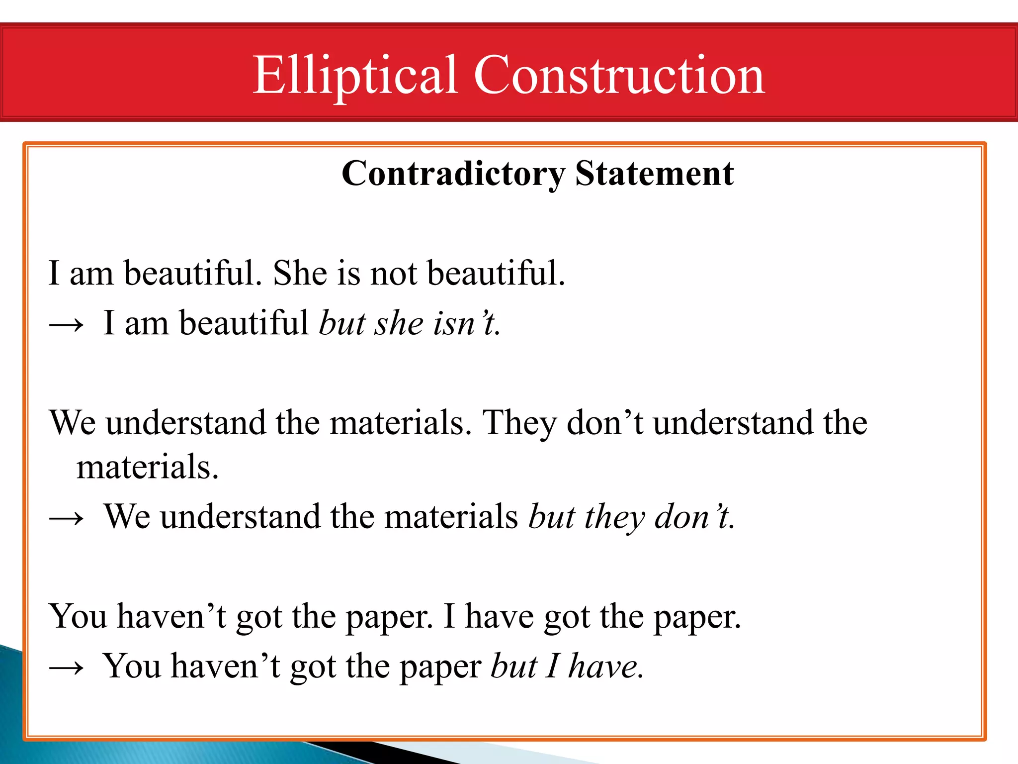 Elliptical construction | PPTX