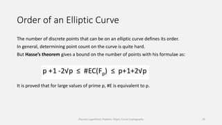 Discrete Logarithmic Problem- Basis of Elliptic Curve Cryptosystems | PPTX