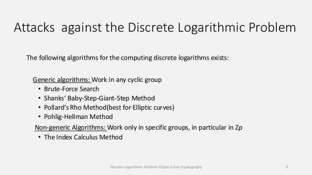 Discrete Logarithmic Problem Basis Of Elliptic Curve Cryptosystems