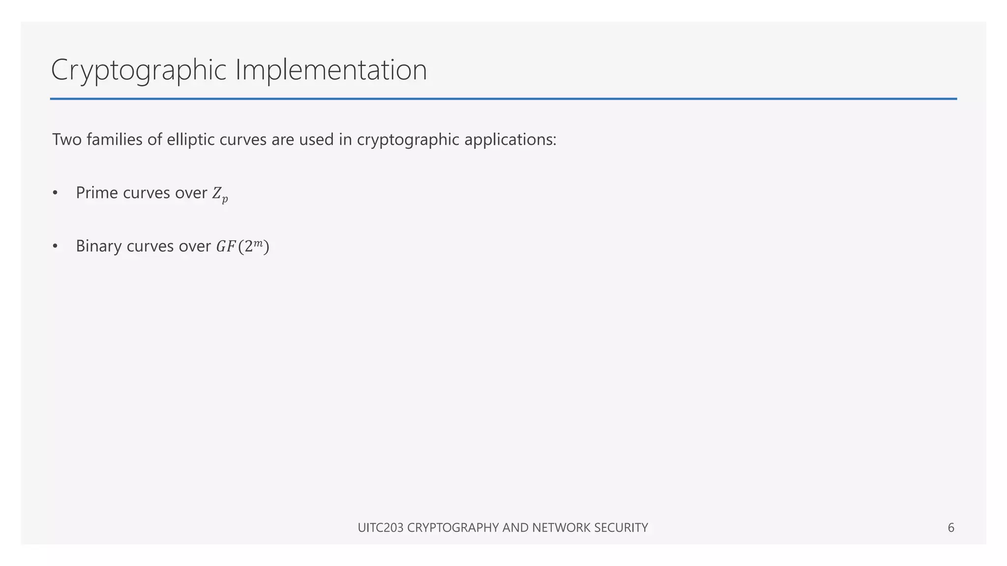 Elliptic Curve Cryptography | PPTX