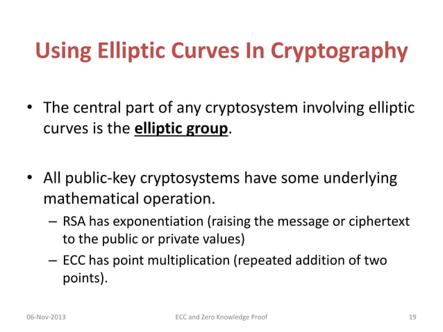 Elliptic Curve Cryptography and Zero Knowledge Proof | PPT | Free Download