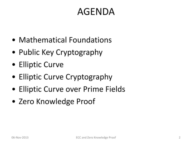 Elliptic Curve Cryptography and Zero Knowledge Proof | PPT | Free download