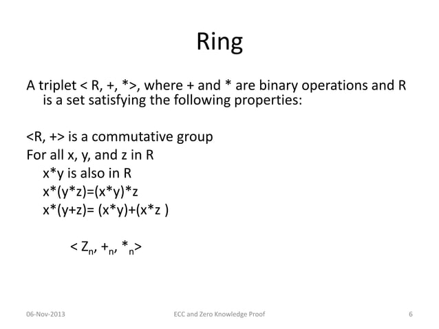 Elliptic Curve Cryptography and Zero Knowledge Proof | PPT | Free Download