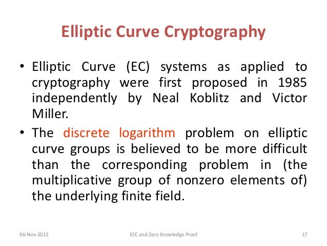 Elliptic Curve Cryptography And Zero Knowledge Proof