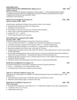 Ellis, Edward Resume 3 | DOC