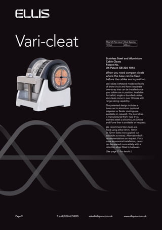 Ellis Patents - Cable Cleats, Cable Clamps & Cable Straps | PDF