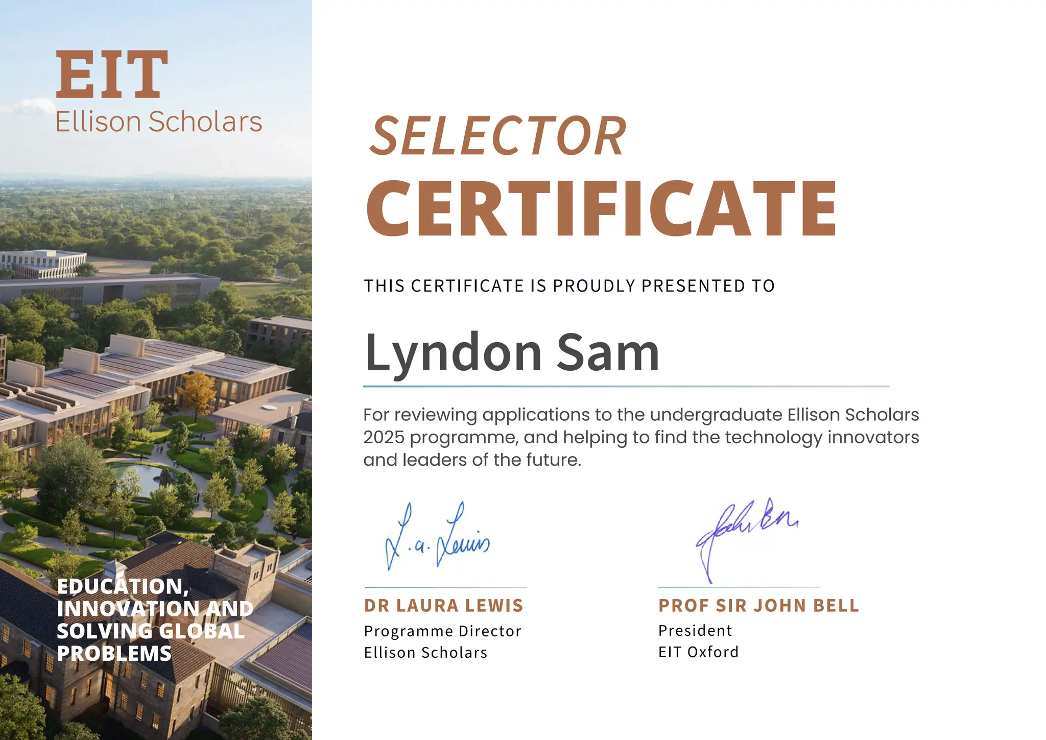 Ellison Institute of Technology Certificate | PDF