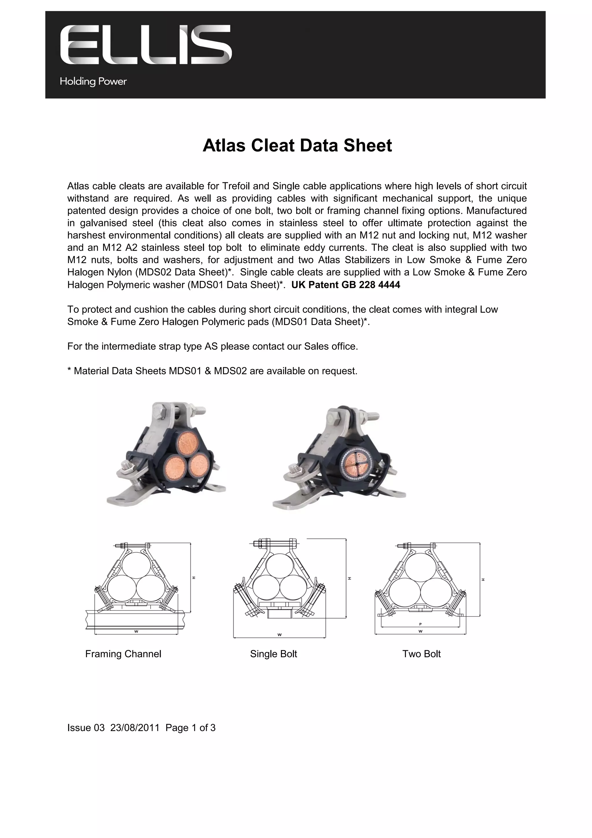 Ellis Patents Atlas Cable Cleats | PDF