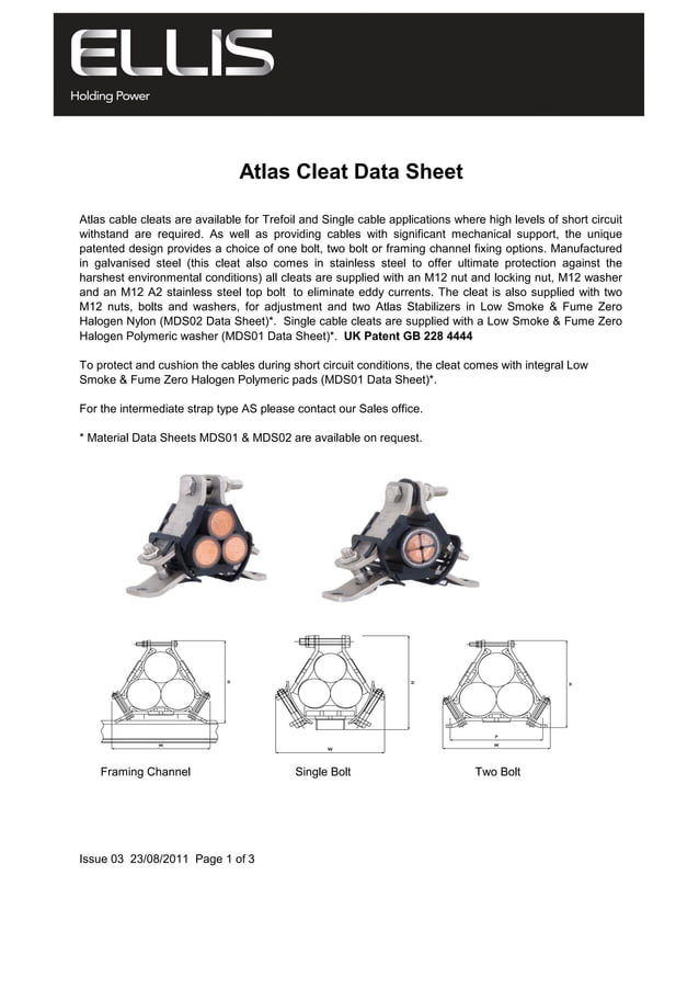 Ellis Patents Atlas Cable Cleats | PDF