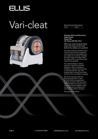 Ellis Patents Cable Cleats - Catalogue | PDF