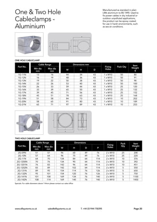 Ellis Patents Cable Cleats - Catalogue | PDF