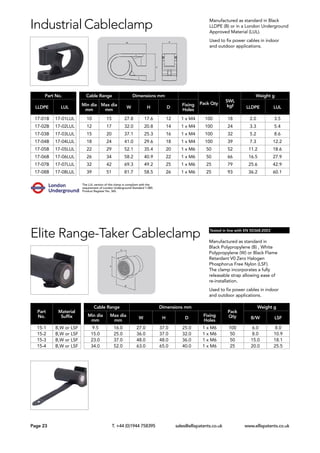 Ellis Patents Cable Cleats - Catalogue | PDF