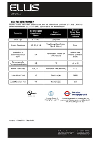 Ellis Patents Emperor Cable Cleat Stainless Steel - ES58-66 | PDF