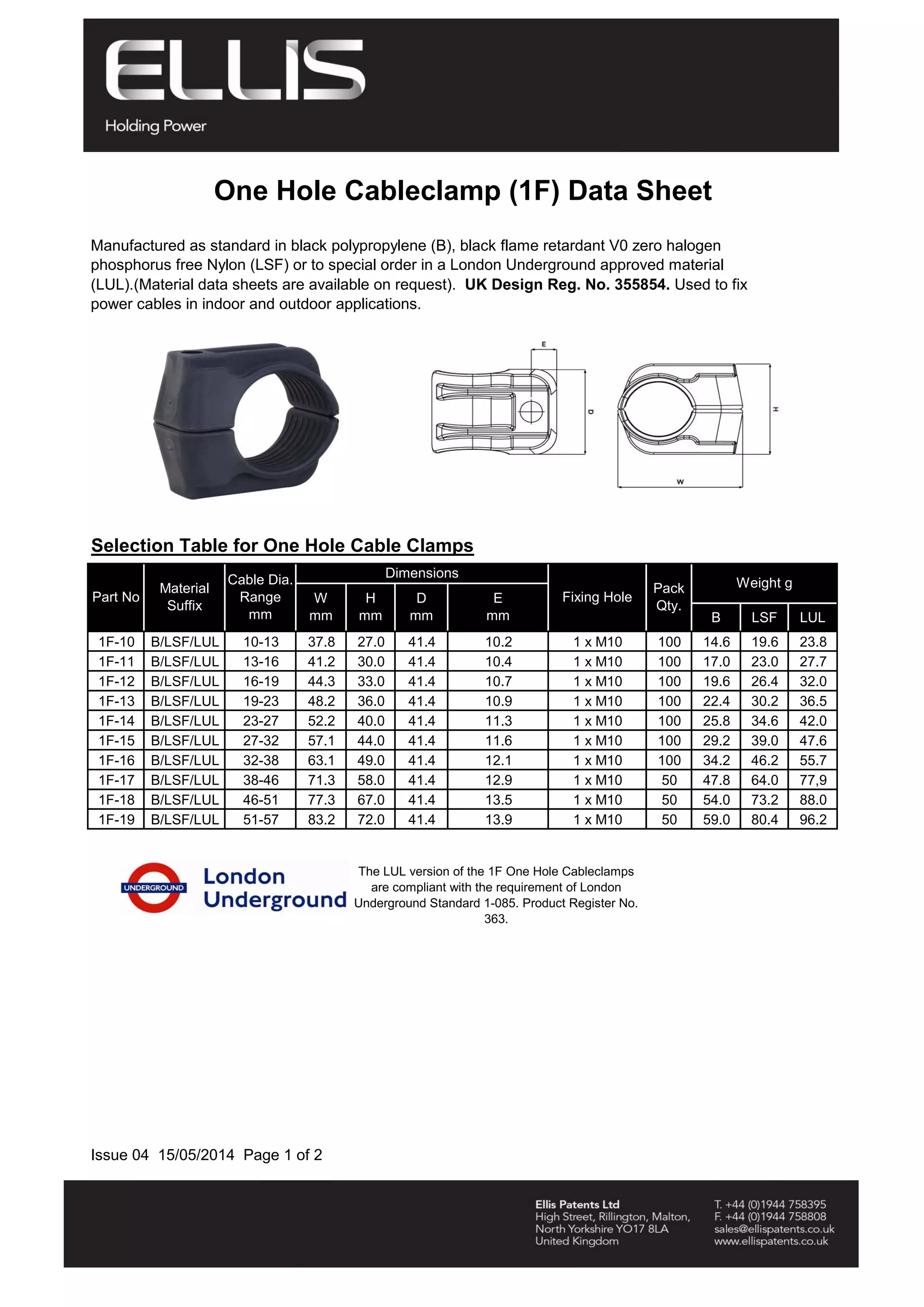 Ellis Patents 1 Hole Cable Cleat Plastic | PDF | Science