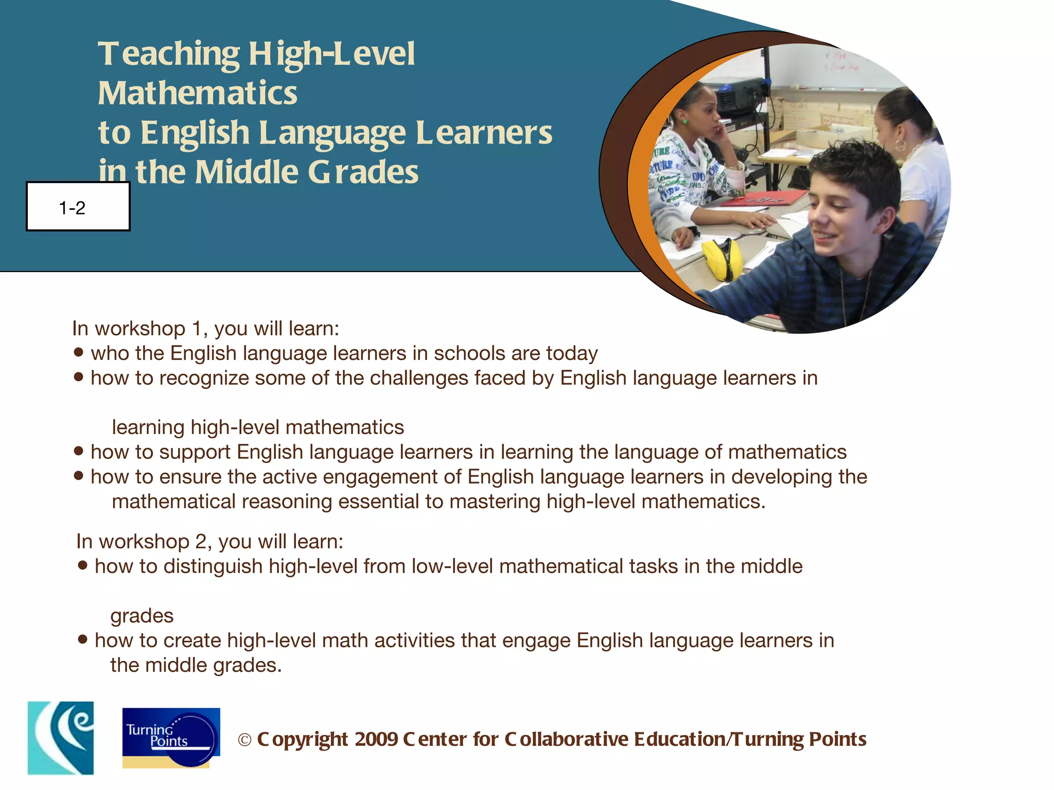 Mathematics for ELL Students Workshop 1 Presentation | PPT