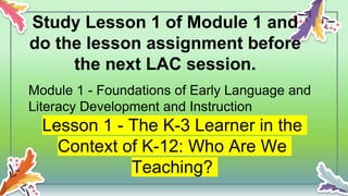 Early Language Literacy and Numeracy Power Point Presentation | PPTX