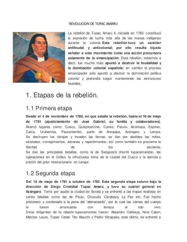 REVOLUCION DE TUPAC AMARU