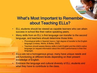 Teaching English Language Learners ELLs | PPTX