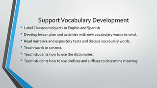 Strategies to teach English Language Learners | PPTX