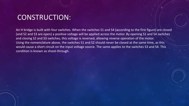 H-Bridge (Electrical Engineering Project) | PPTX