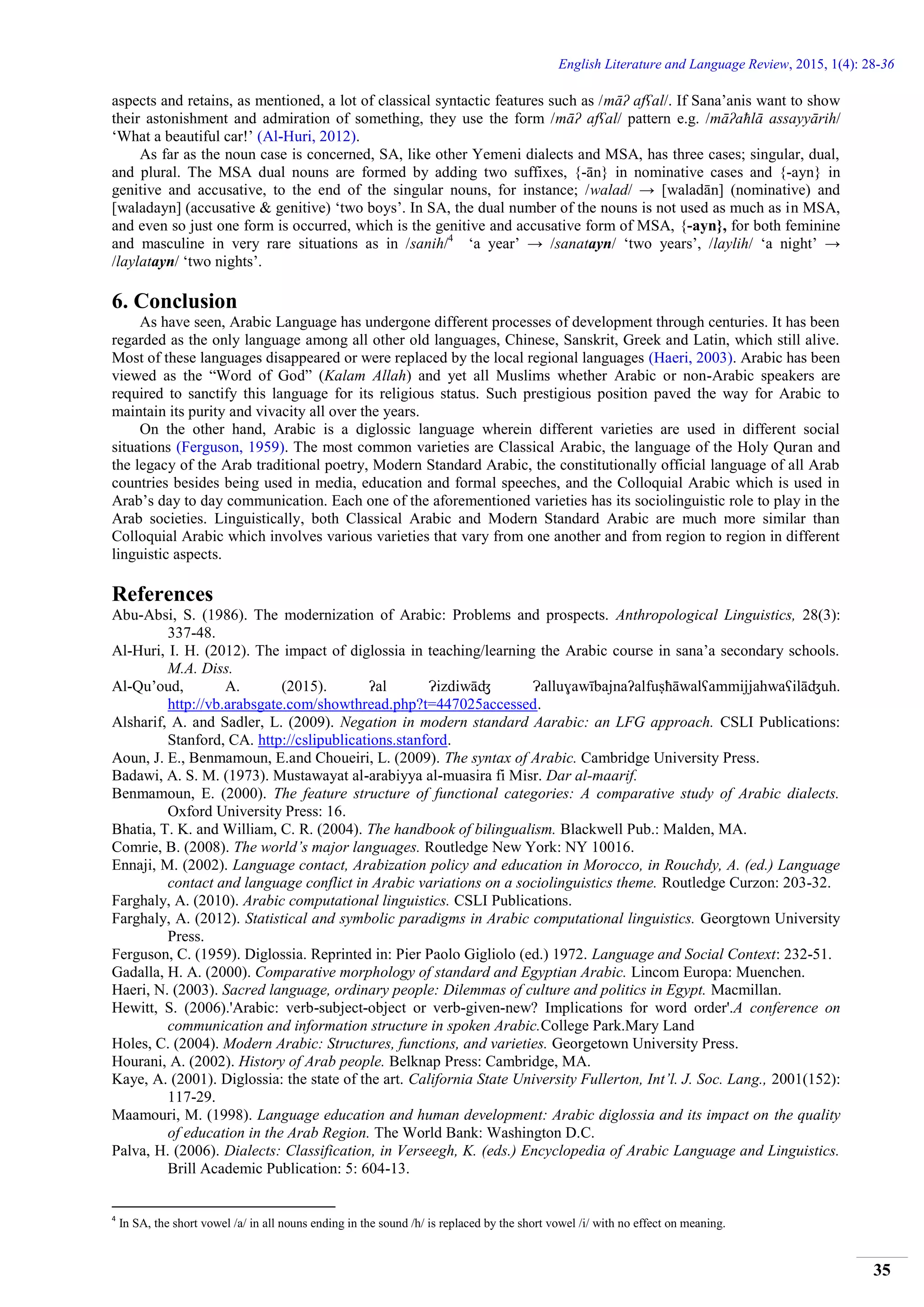 Arabic Language: Historic and Sociolinguistic Characteristics | PDF