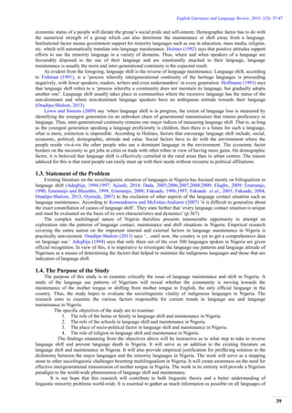 The Sociology of Language Maintenance in Nigeria | PDF
