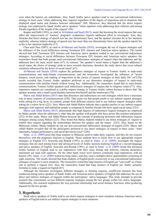Directness and Indirectness of Speech Acts in Requests among American ...