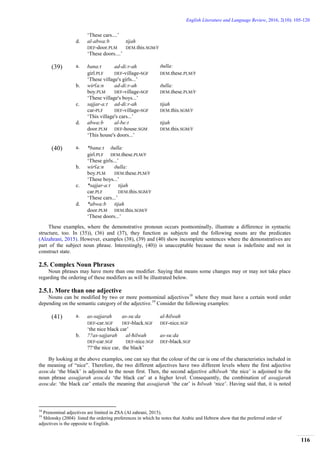 Noun Phrase Structure in Zahrani Spoken Arabic | PDF