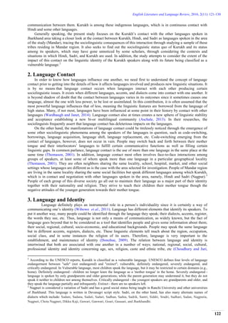 The Consequences of Language Contact on the Sociolinguistic Situation ...