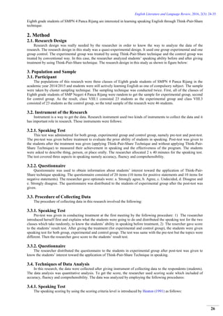 The Effectiveness of Think-Pair-Share Technique in Improving Students? Speaking Ability and ...