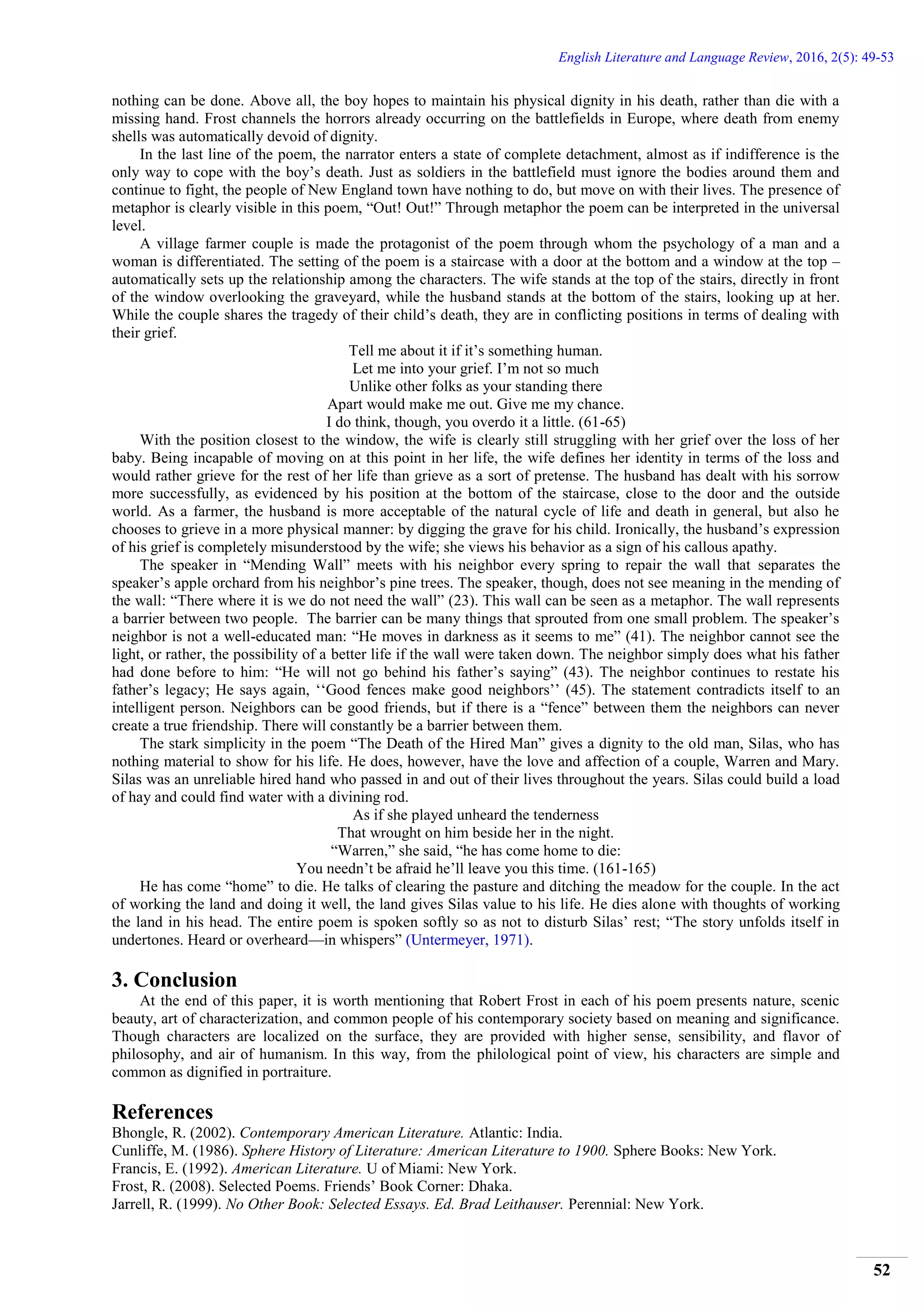 Dignified Portrayal of Common Men?s Issues in Frost?s Poetry | PDF