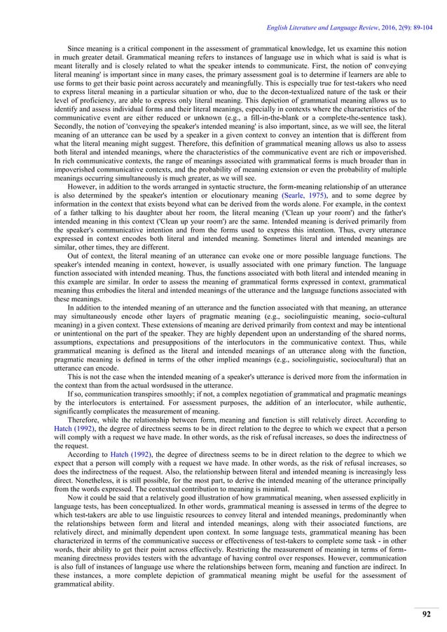 Assessing the Ability of Sudanese English Learners when Using Grammatical Structures ...