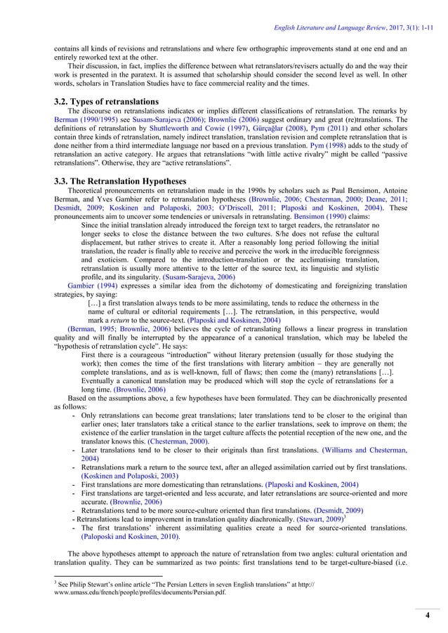 Retranslation Theories: A Critical Perspective | PDF