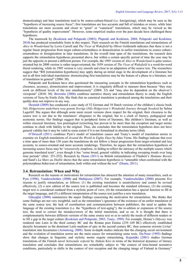 Retranslation Theories: A Critical Perspective | PDF