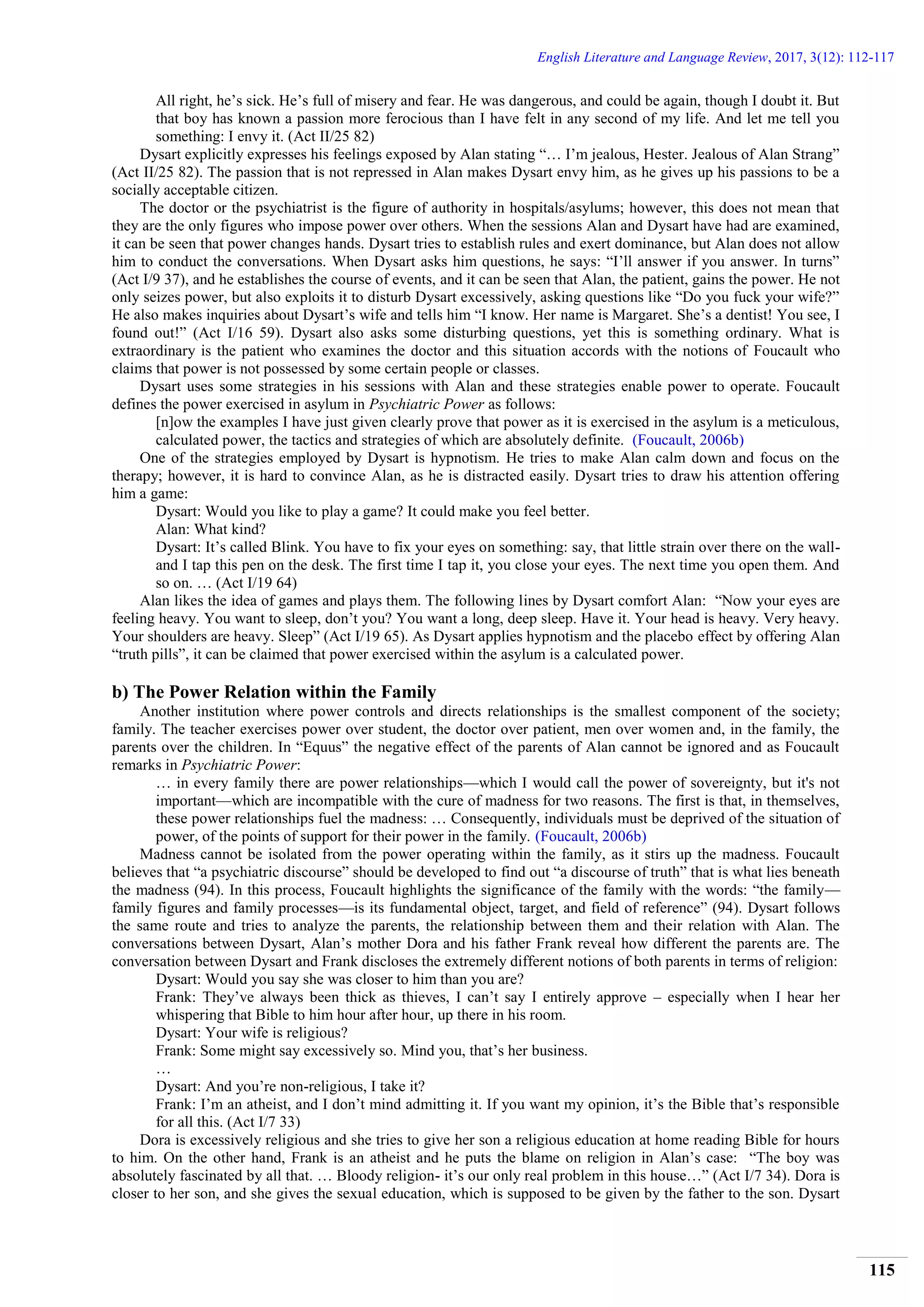 A Foucauldian Reading of Peter Shaffer?s Equus | PDF