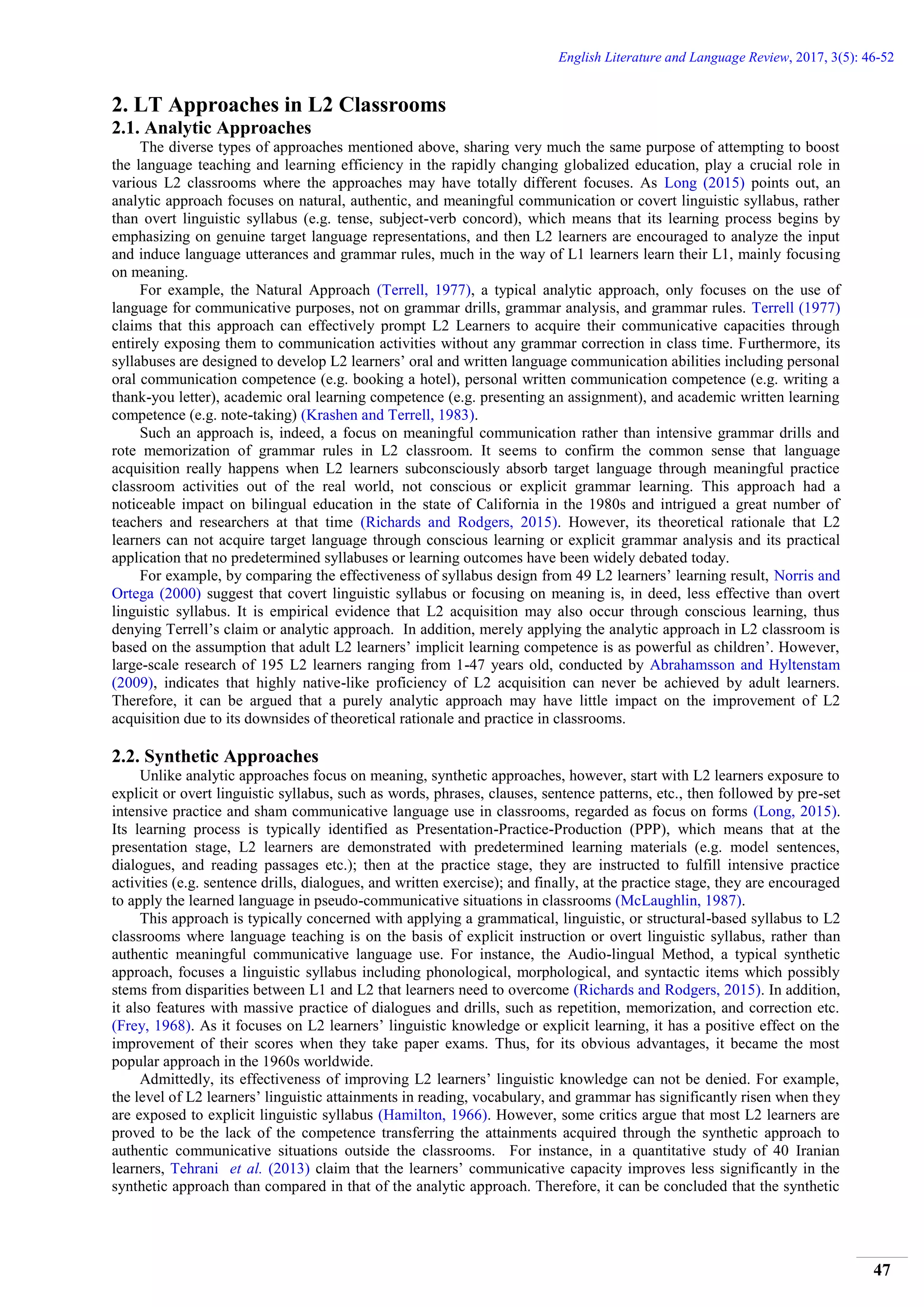 The Impact of Task-Based Language Teaching on the Development of Learners? Language Proficiency ...